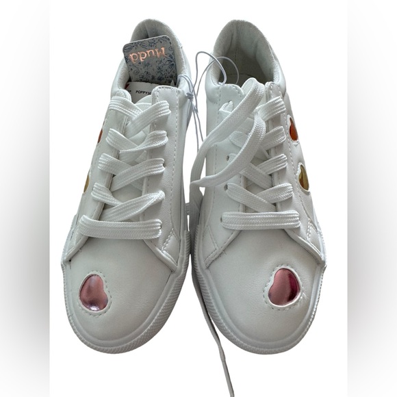 Mudd | Shoes | Mudd New Little Girls Colorful Hearts White Faux Leather ...